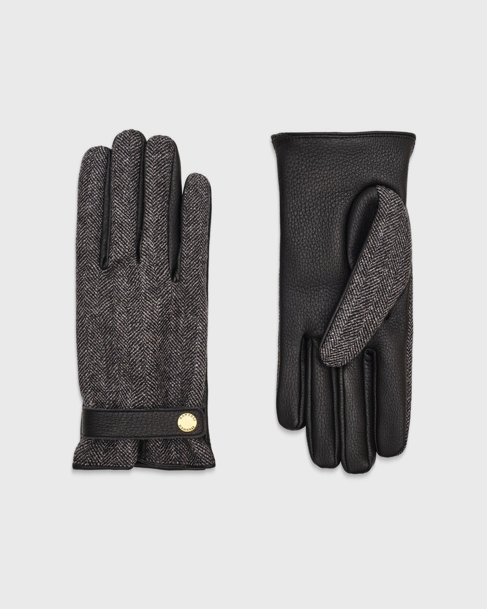 Ines Women's Grey Tweed Leather Gloves – Hamerli