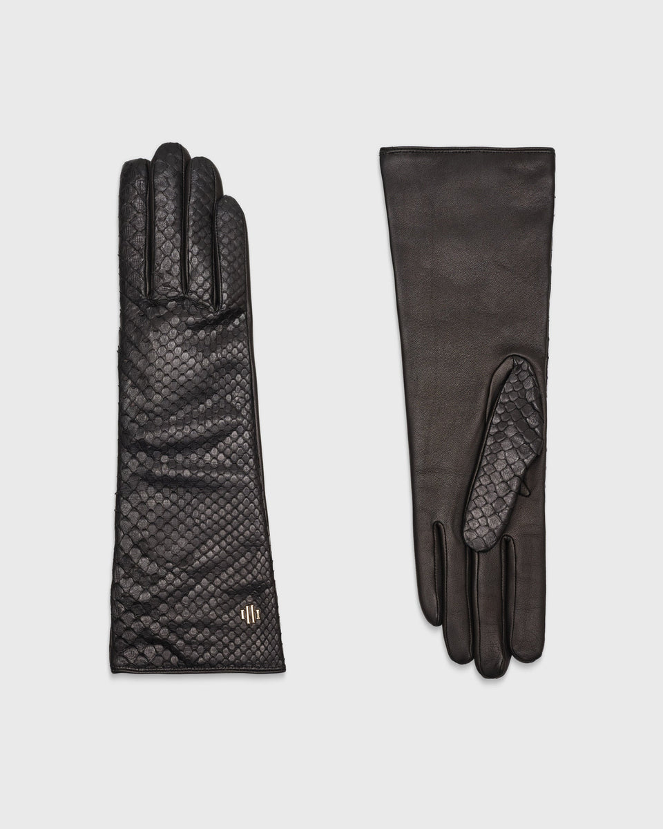 Anne Women's Black Python Gloves – Hamerli