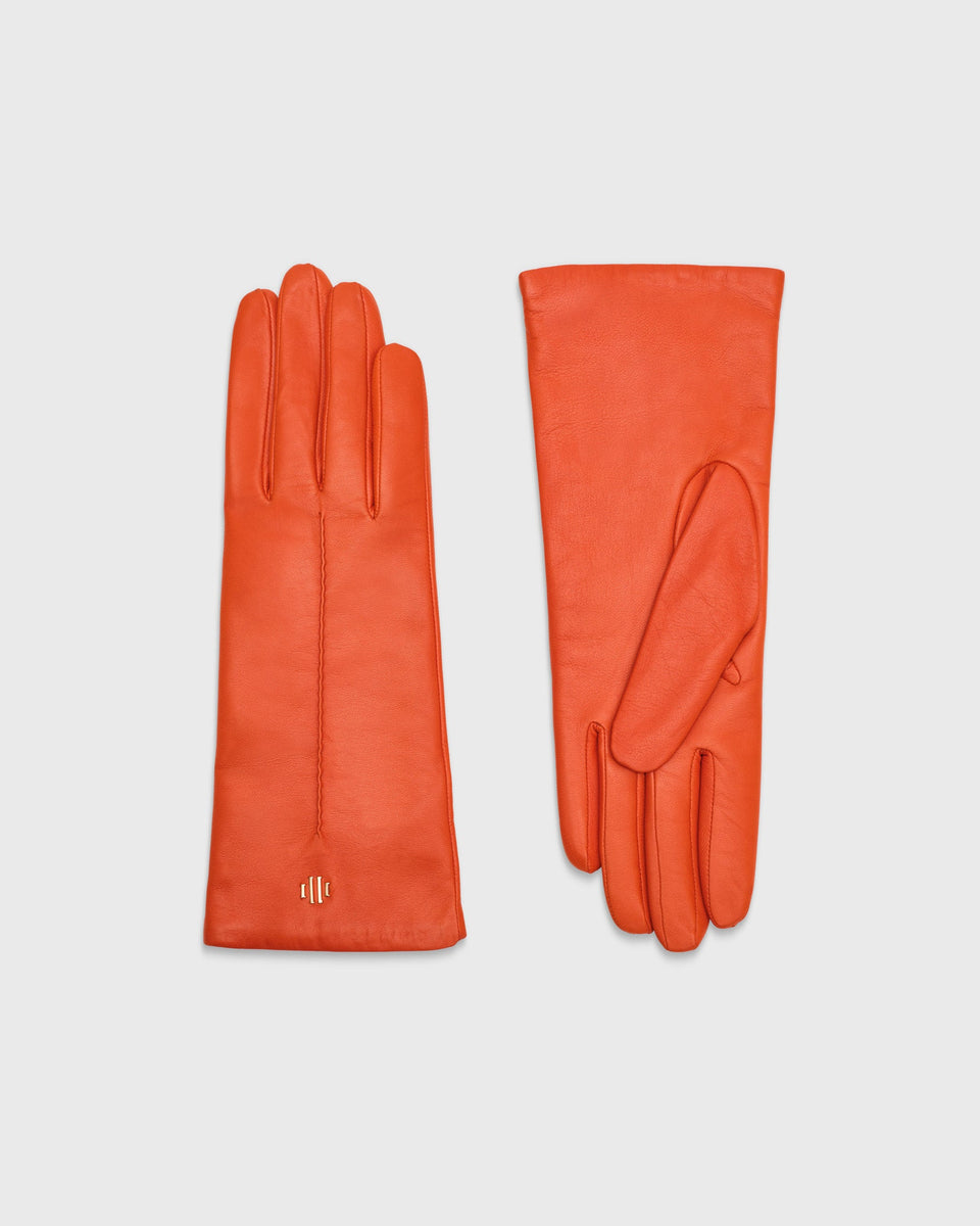 Colette Orange Leather Gloves – Hamerli